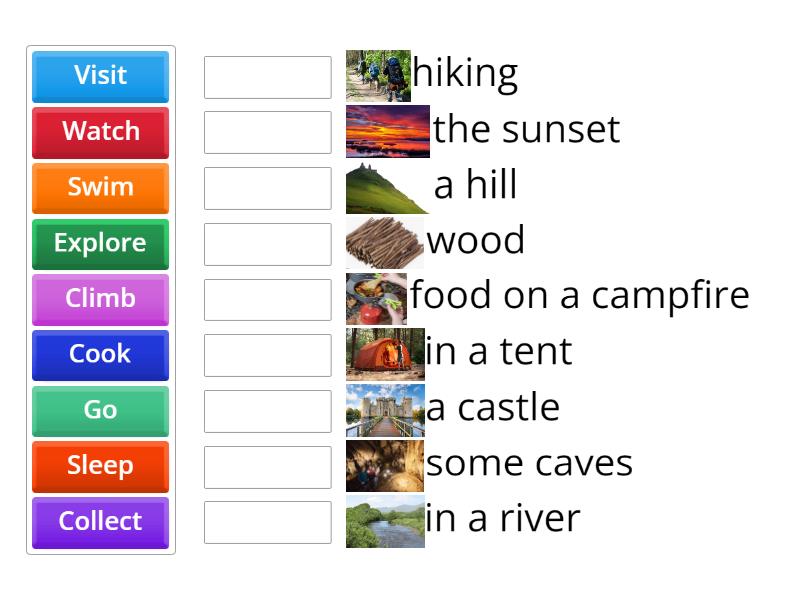 Adventures. Vocabulary - Match up