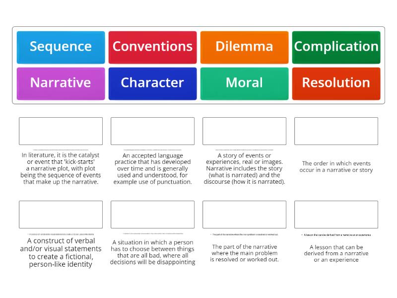 Narrative quiz - Match up