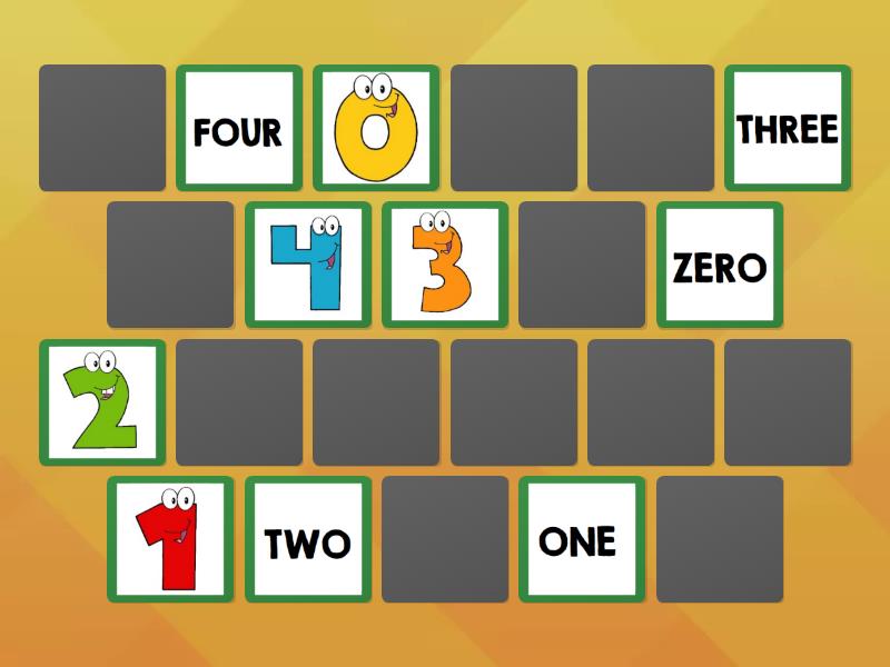 Numbers 0 - 10 - Memory game - Parejas