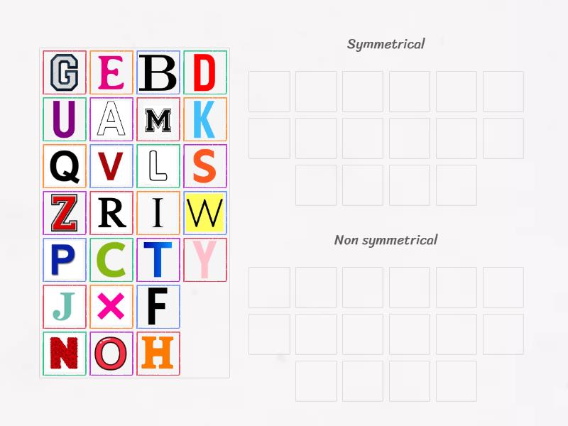 Symmetrical Letters - Group sort