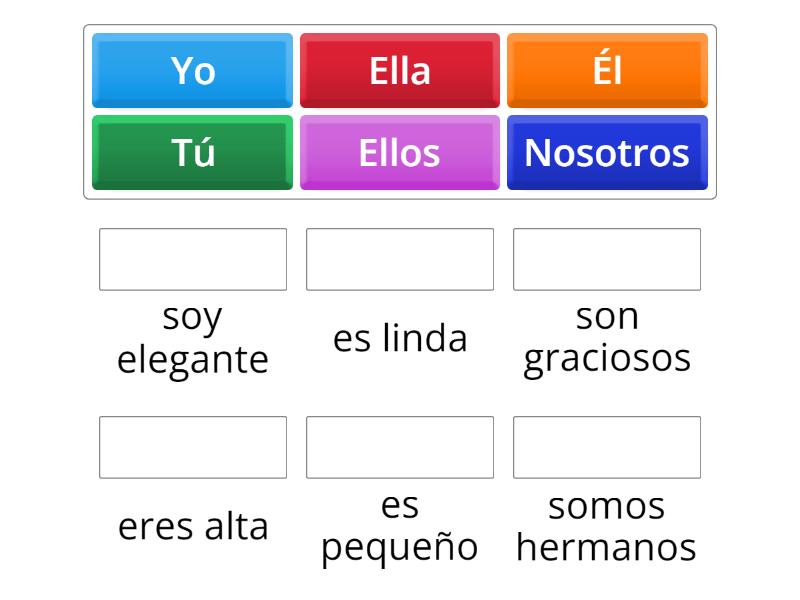 Conjugaciones del verbo "ser" - Une las parejas