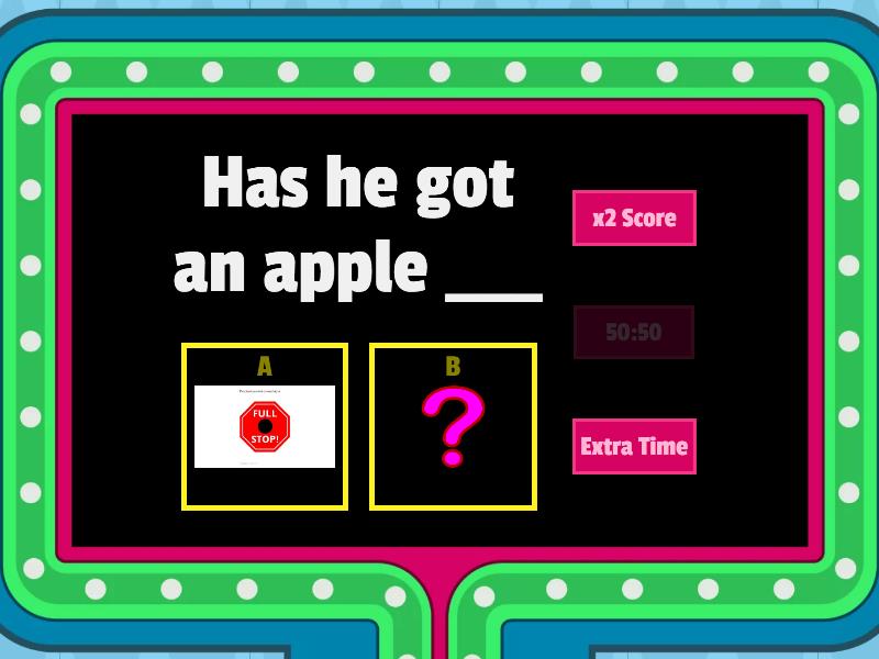 B junior Unit 4 Punctuation. - Gameshow quiz