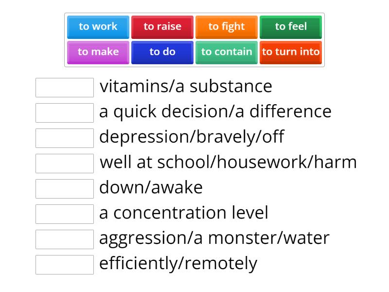 collocations 2 - Match up