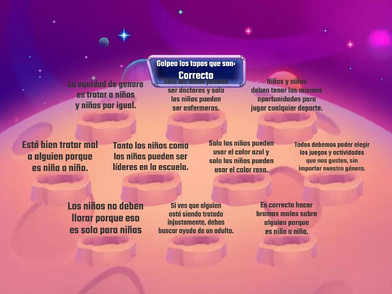 El derecho a la igualdad de género y vida sin violencia. - Whack-a-mole