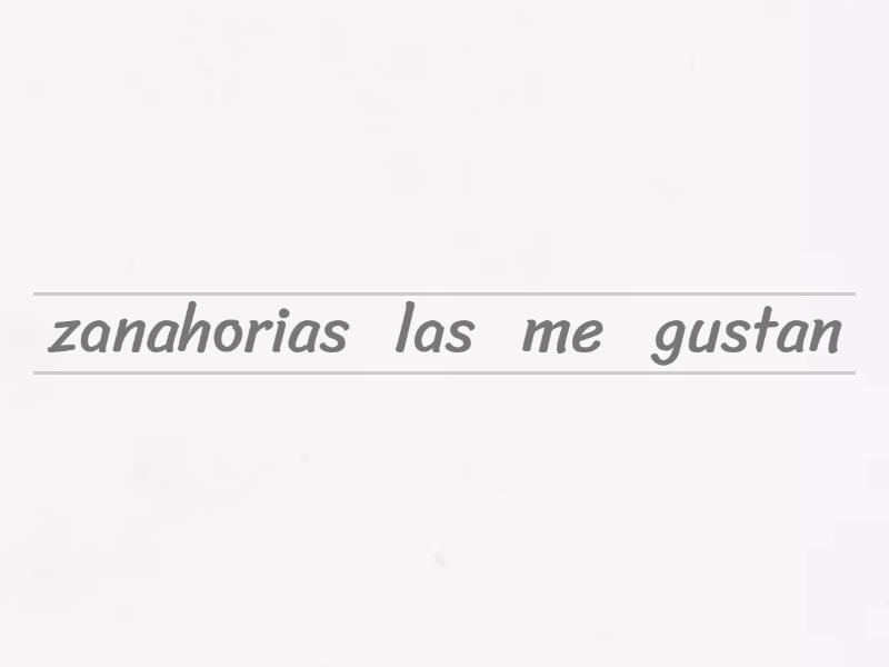 Gustar & Food Practice - Unjumble