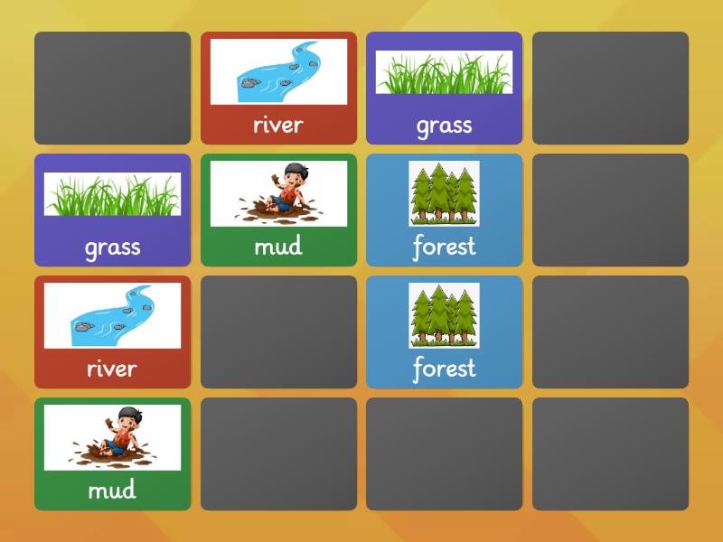 We're going on a Bear Hunt memory game - Combine os pares