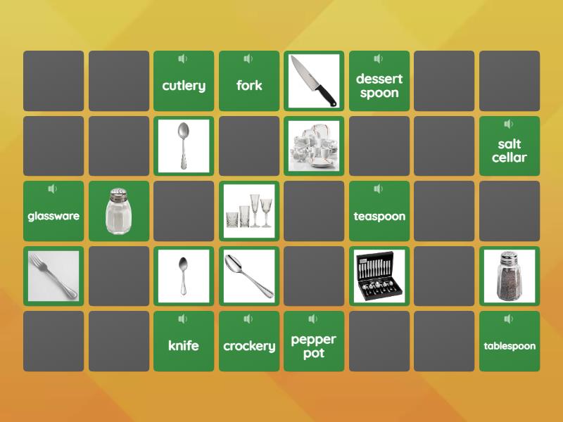 20 Restaurant - match the words to the pictures - Matching pairs