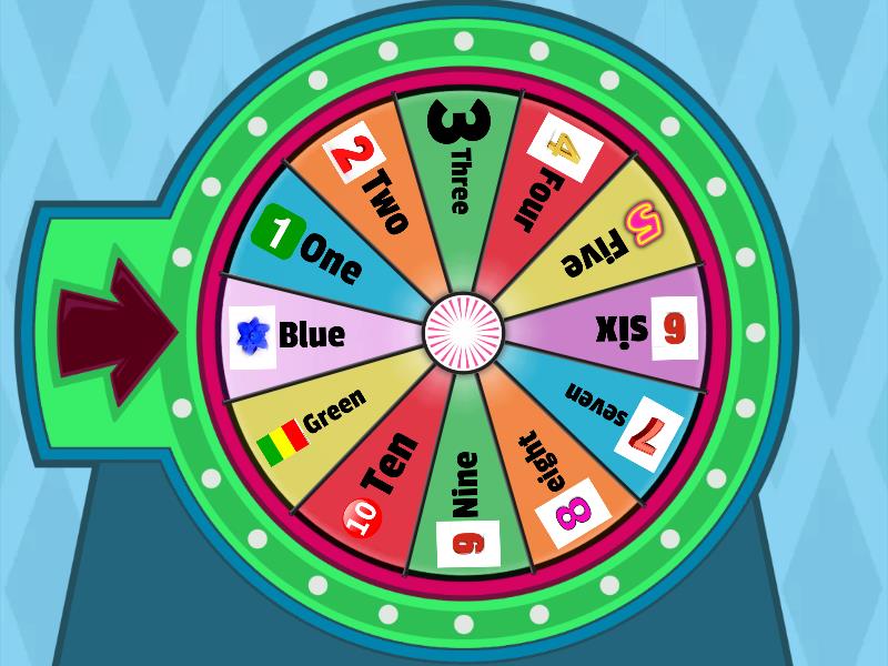 Reviewing colors and numbers. - Spin the wheel