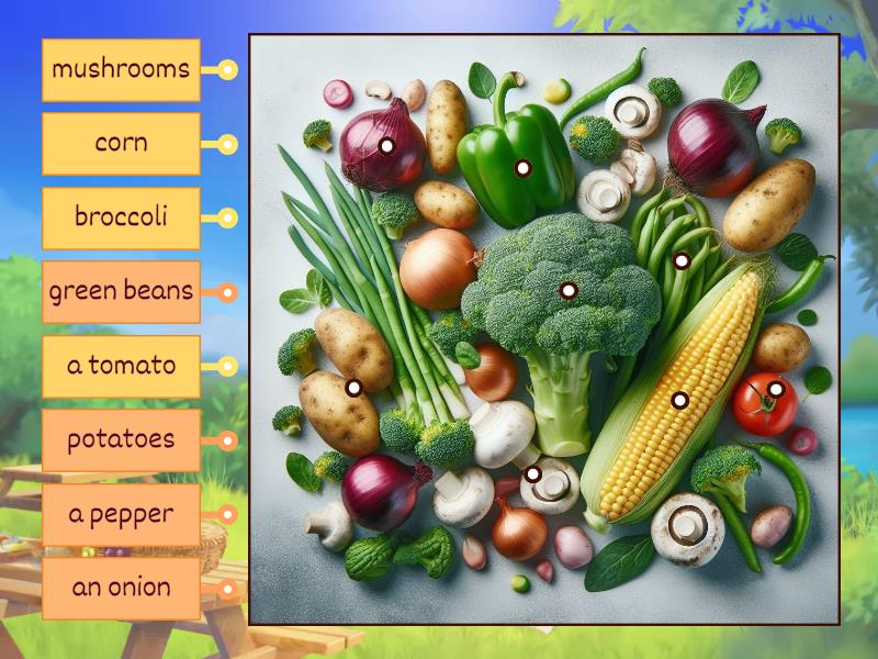 Vegetables - Labelled diagram