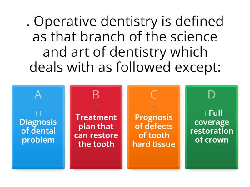 Operative Dentistry prof. Keit sreng 1-100 - Quiz