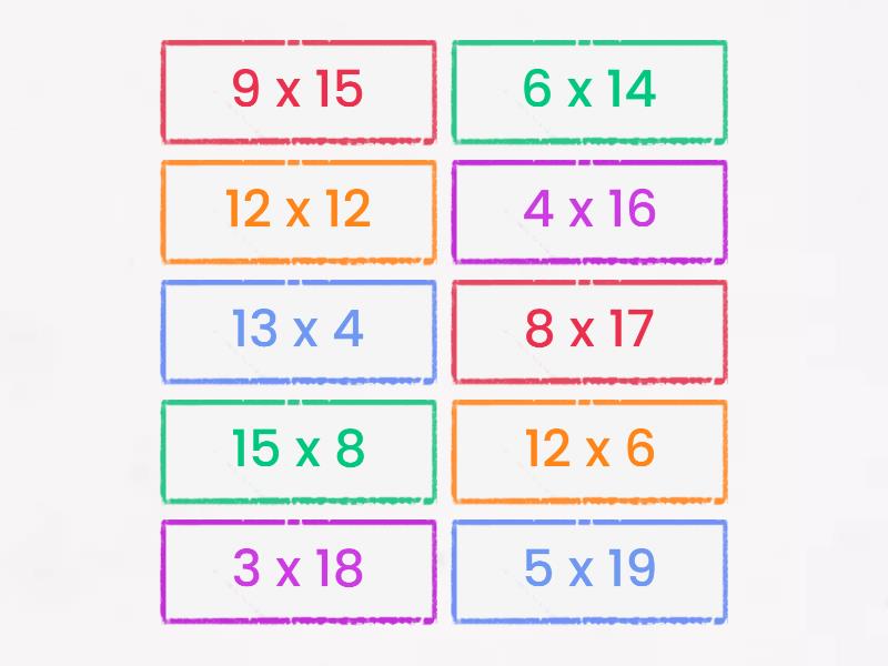 Multiplication Facts - Flip tiles