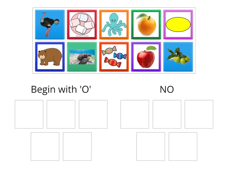 Letter O phonics - Group sort