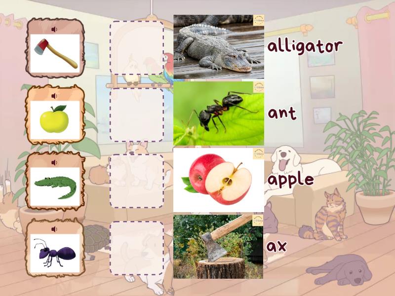 W.C.A.O.C-Oxford Phonics Level 1-Letter Aa-Flash Cards - Match up