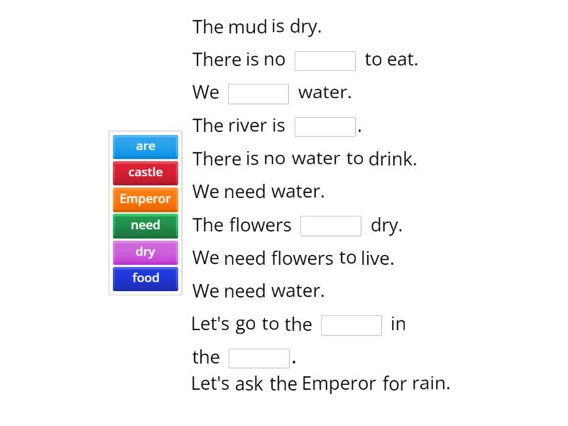 The Song of the Toad - Complete the sentence