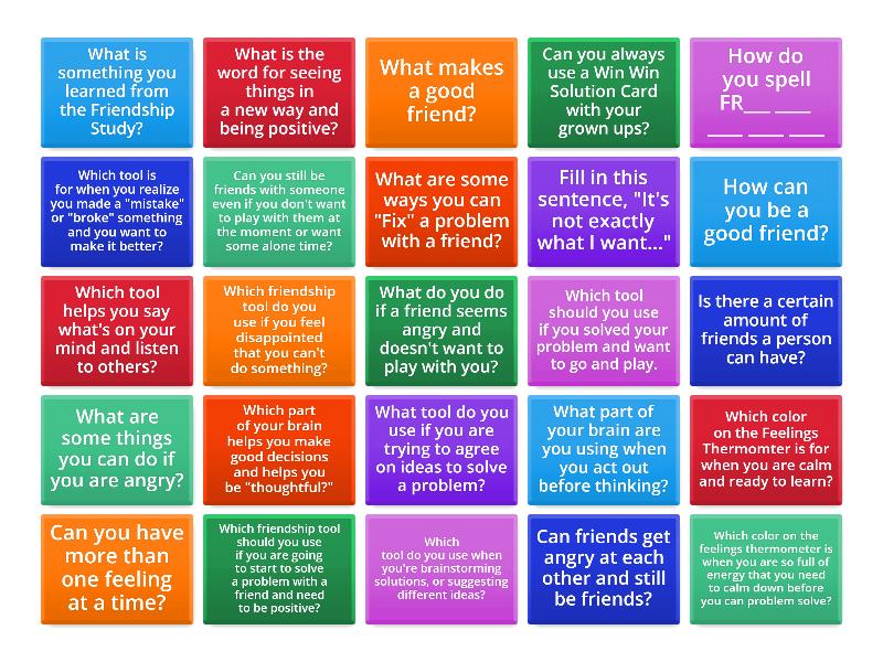 Friendship Jeopardy. - Flip tiles