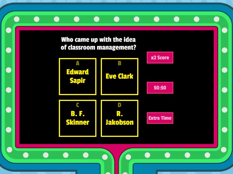 Classroom Management Quiz - Gameshow quiz
