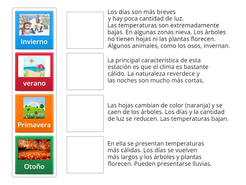 Las 4 estaciones del año. - Match up