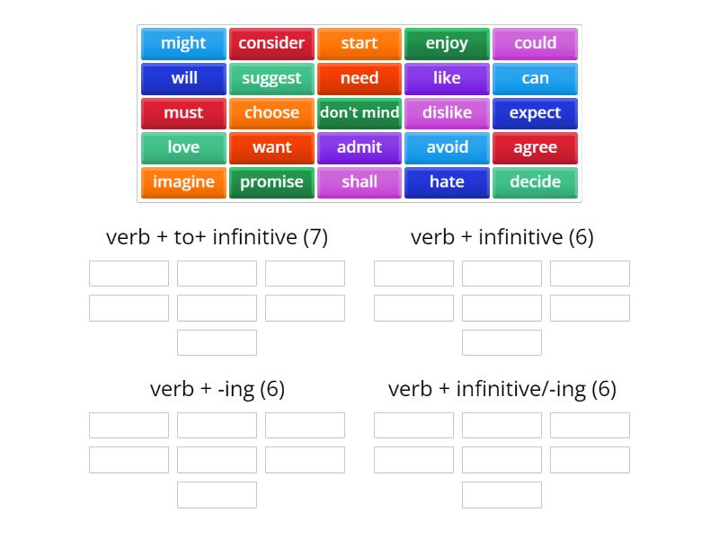 verb pattern - Group sort