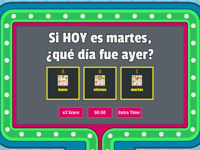 Imagina que HOY es ese día... AYER, HOY Y MAÑANA - Gameshow quiz
