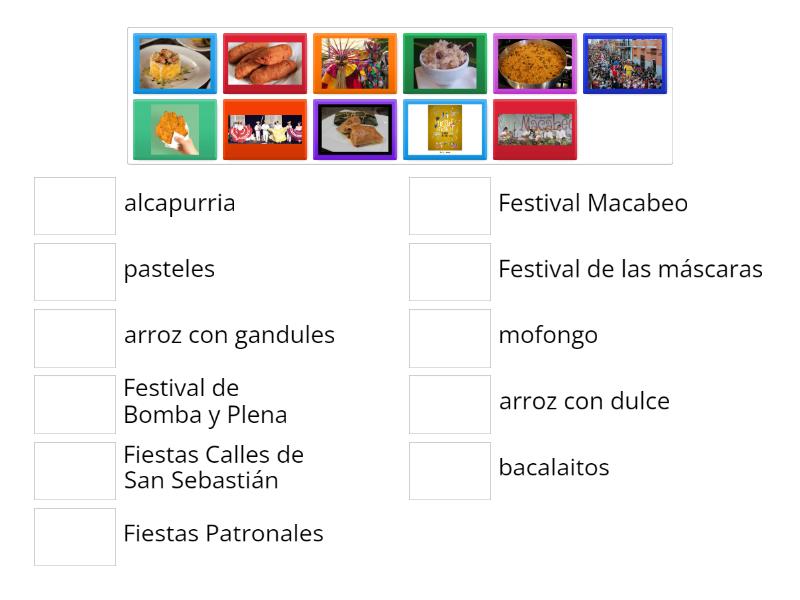 Identifica tradiciones de Puerto Rico - Match up