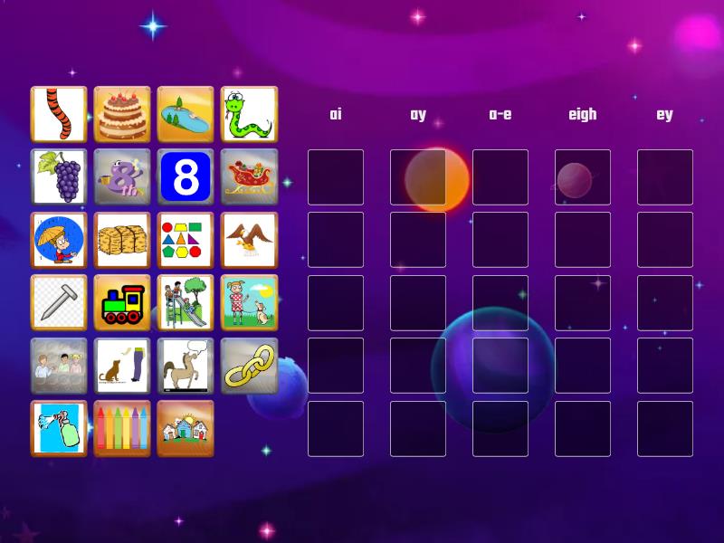 ai ay a-e eigh ey sorting - Group sort