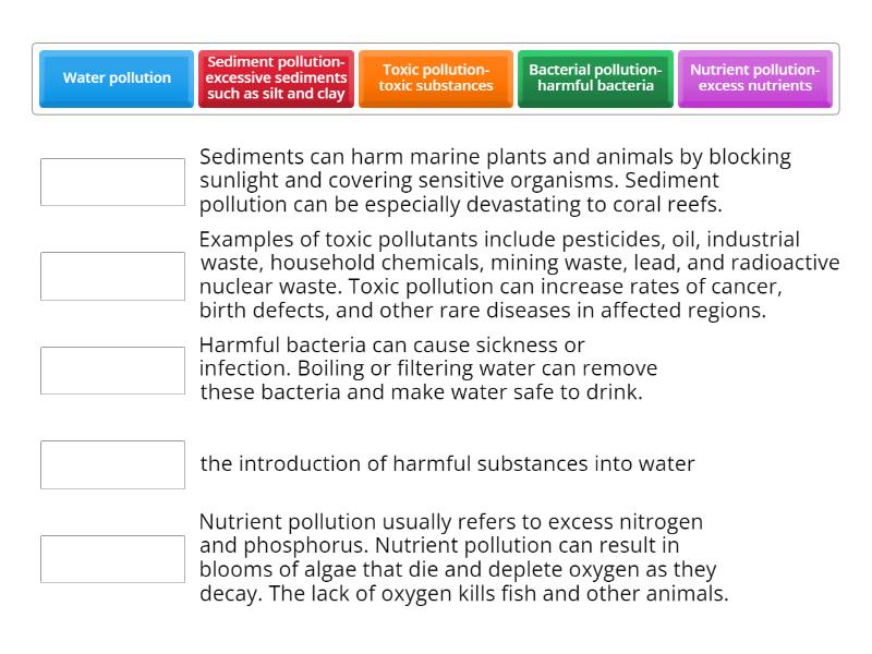 Pollution vocabulary - Match up