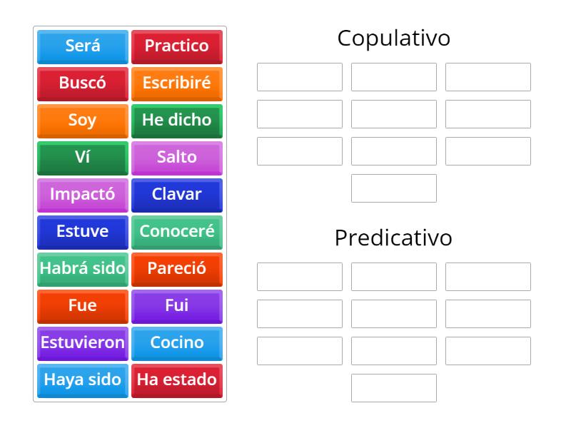 ¿Verbo copulativo o predicativo? - Group sort