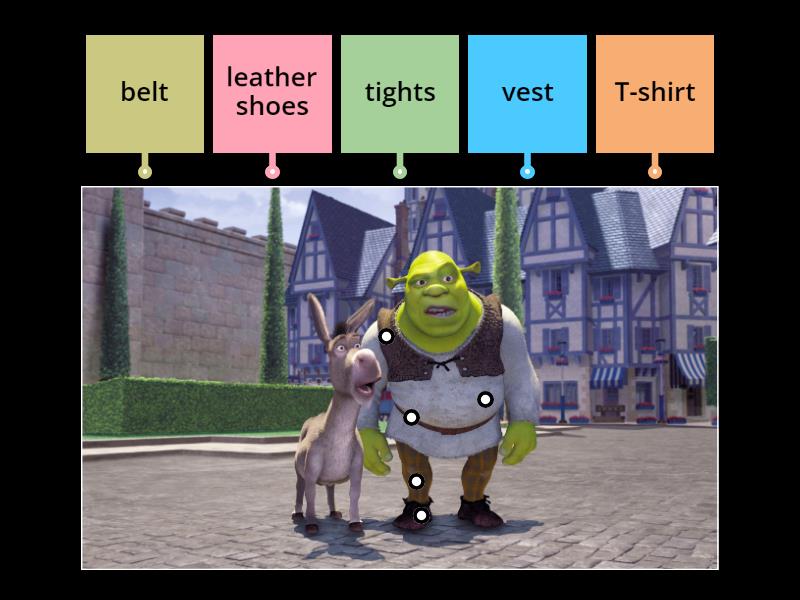 Shrek's outfit - Labelled diagram