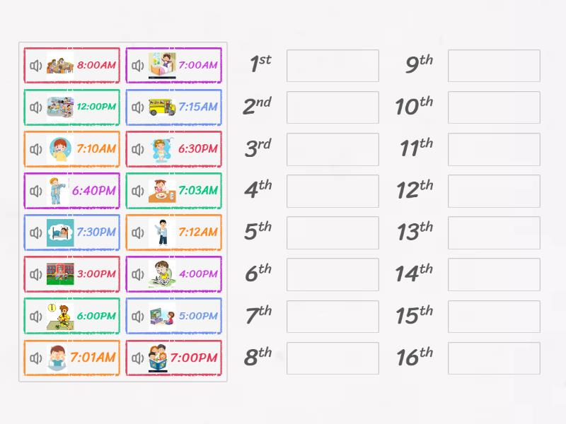 Sequencing: My Day - Rank order