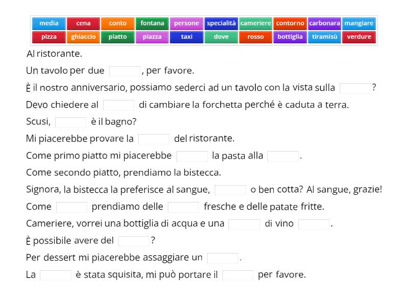 Frasi utili per viaggiare - Completa la oración