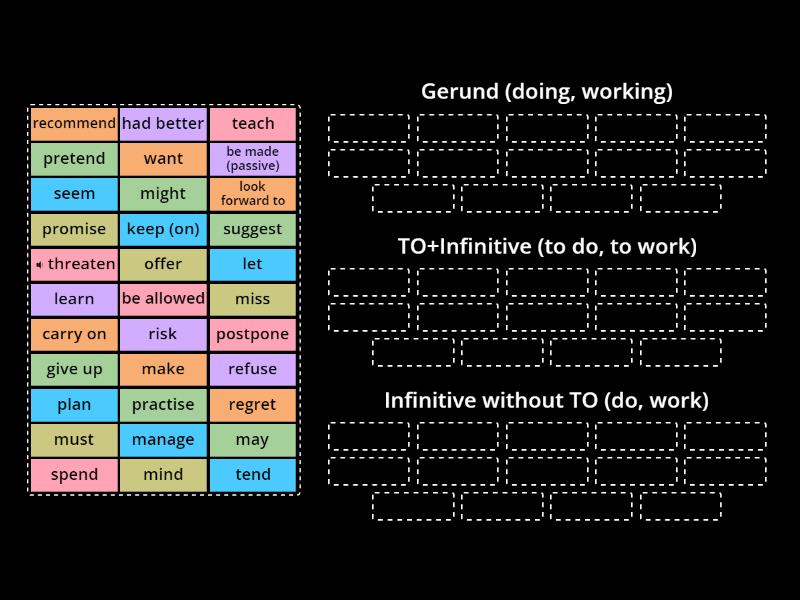 6B Gerunds Infinitives Grammar Part 2 English File Upper-Intermediate - Group sort