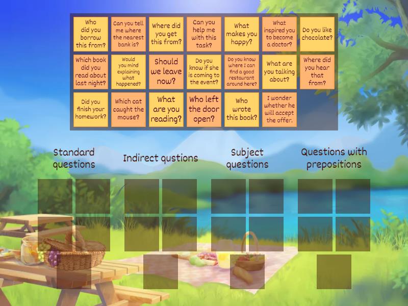 Types of questions - Group sort