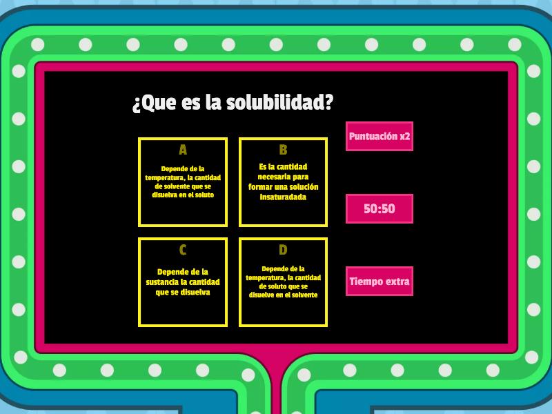 Solubilidad - Gameshow quiz