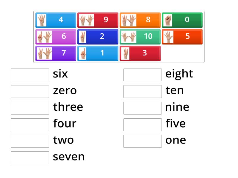 Lets revise our number names - Match up