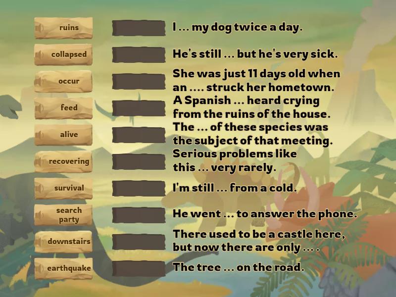 Klasa 6: unit 2 - Survival stories - Match up