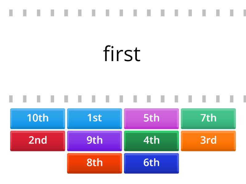 Ordinal numbers 1st-10th - Find the match