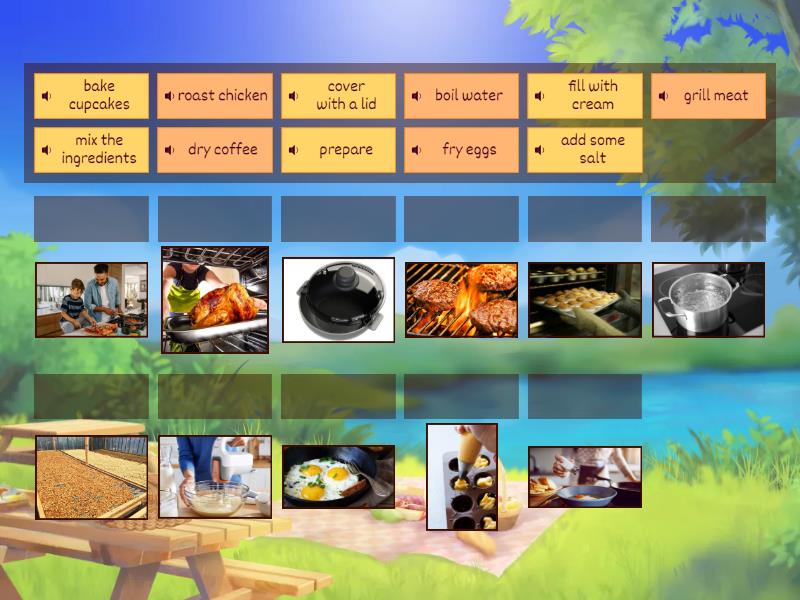 prepare 3 unit 19 cooking verbs - Une las parejas