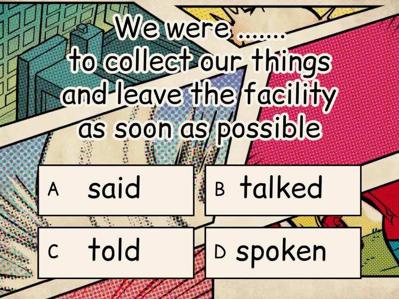 Extra practice_ 2/2 (to say, tell, speak and talk) - Quiz