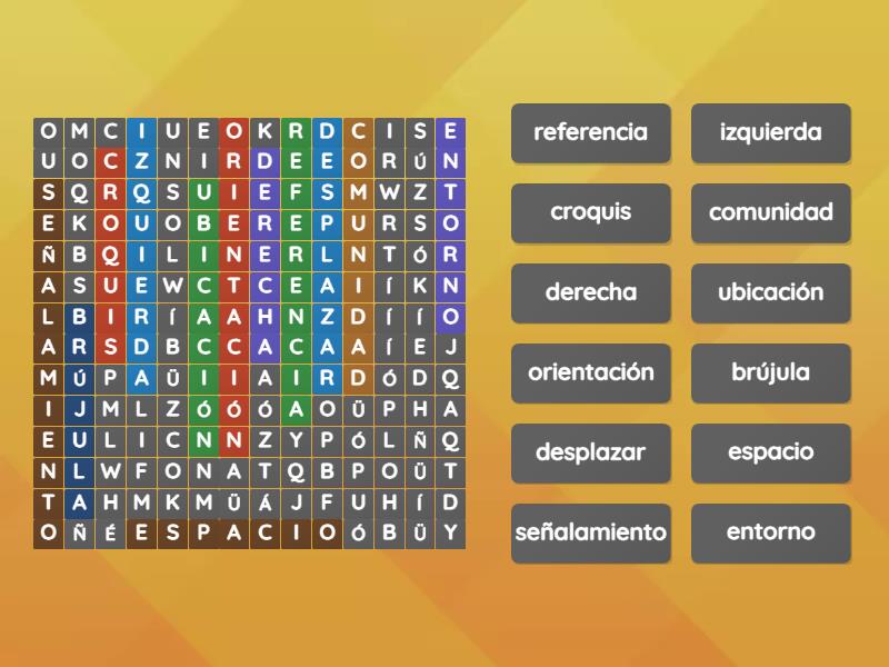 Palabras de la 5ta UI - Wordsearch