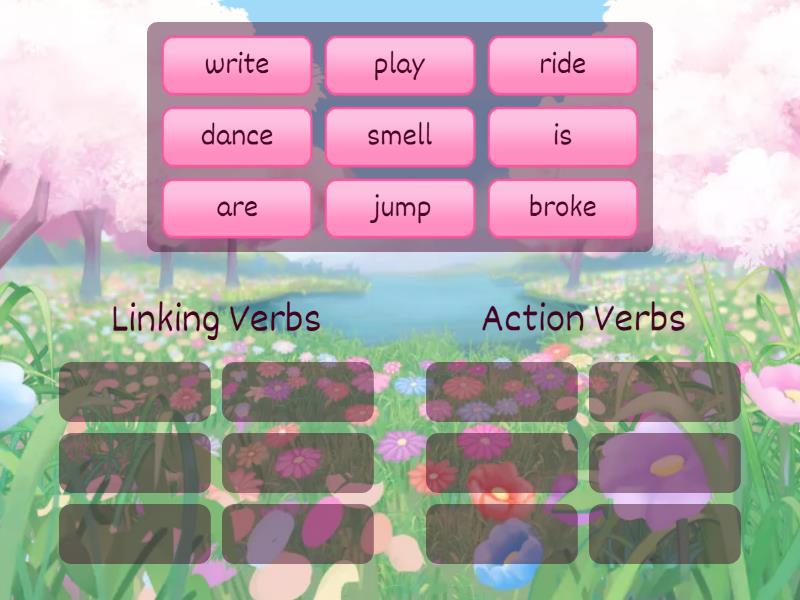 Year 5 - Linking/action verbs - Group sort