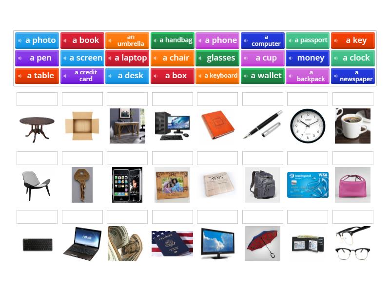 Roadmap A2 Everyday objects voc present - Match up