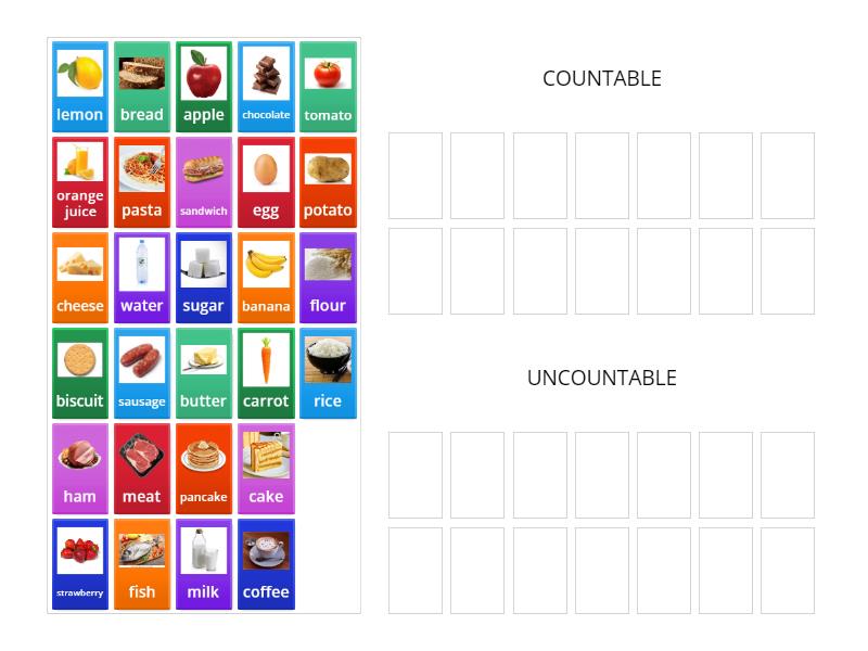 Go getter 2, Unit 2.2. Countable and uncountable - Group sort
