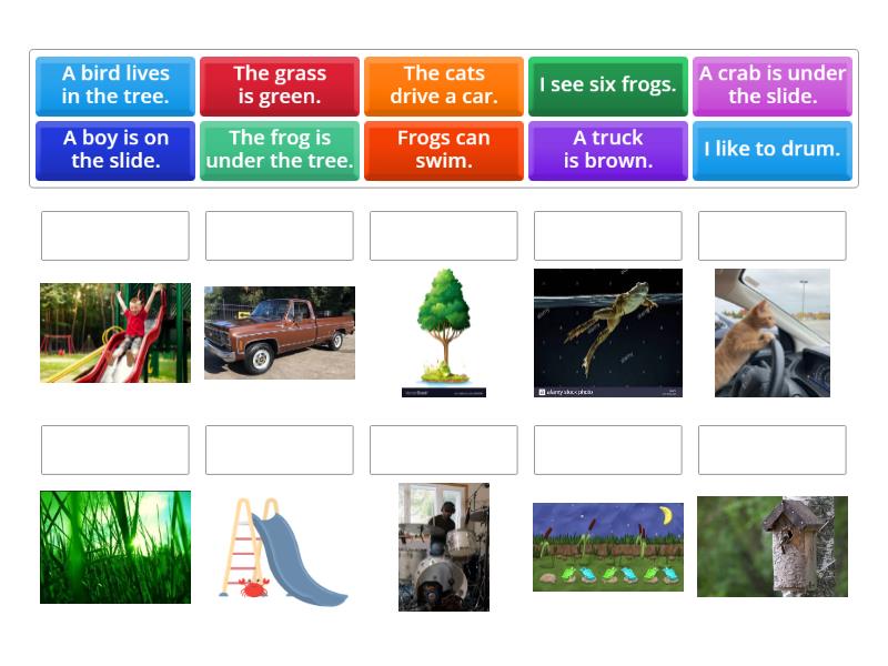 Consonant blends. Happy frogs. - Match up