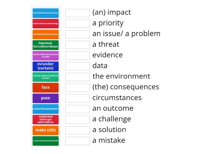 Academic collocations IELTS - Match up