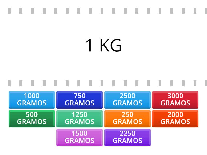 Gramos y Kilogramos - Find the match