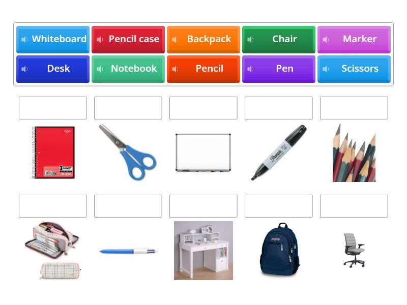 Classroom Objects - Match up