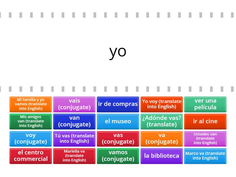 The verb Ir y lugares (places) - Find the match