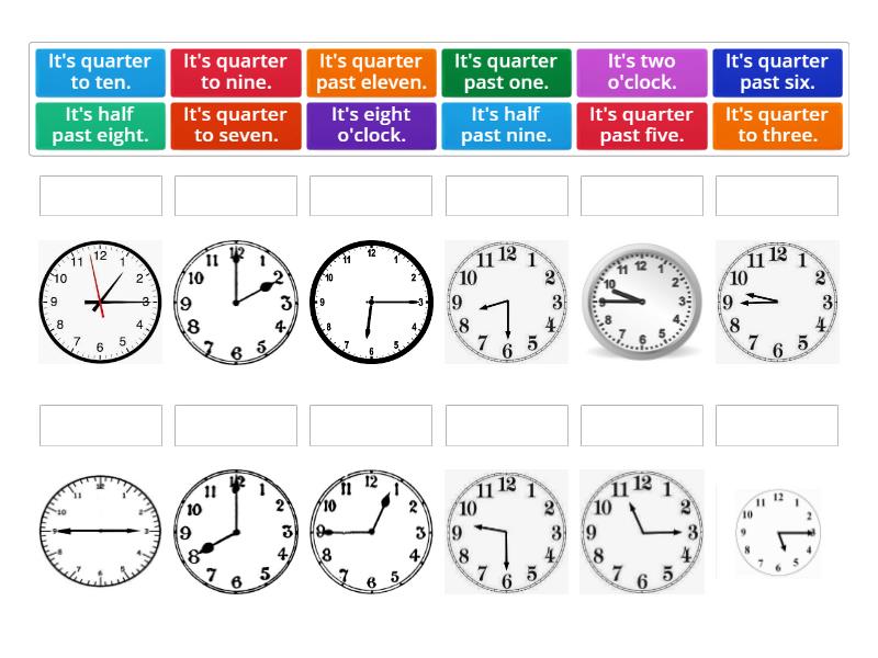 Telling time - Match up
