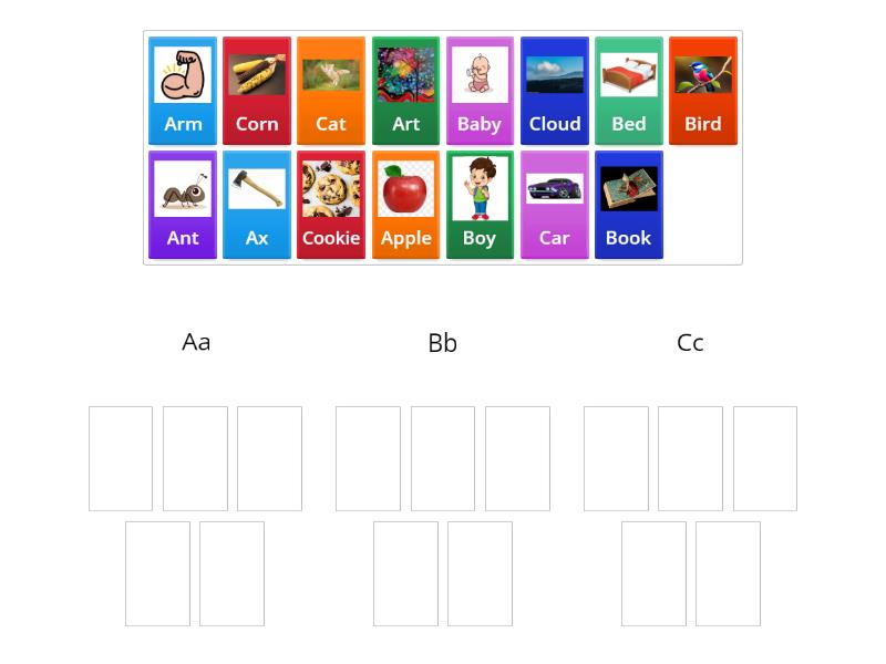 Aa Bb Cc game - Group sort
