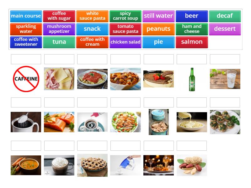 Survival English - Unit 2: In-flight Meals VOCABULARY - Une las parejas